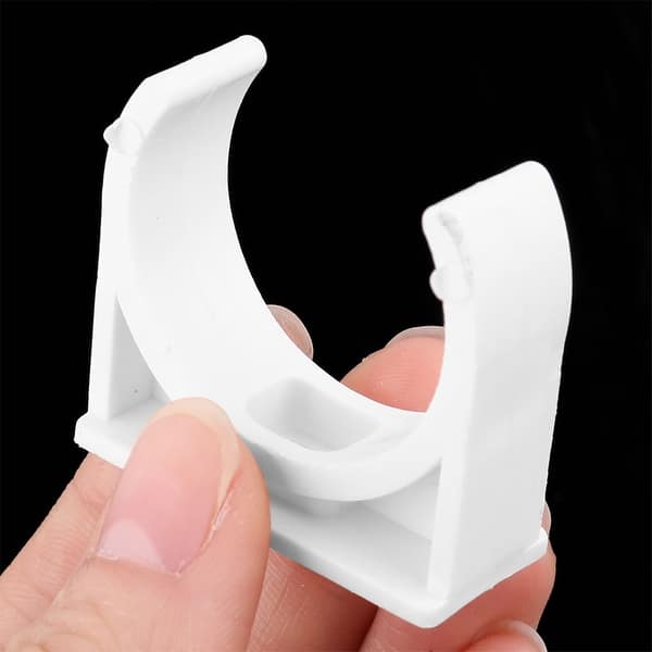 PVC U Shaped Water Supply Pipe Holder Clamps Clips 32 mm Dia 50 Pcs - White - 1.5" x 0.6" x 1.4 ...