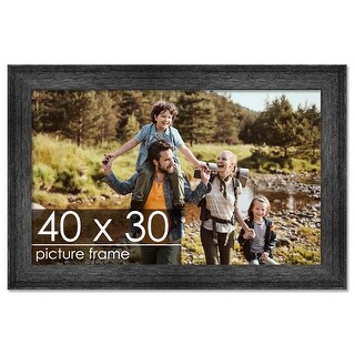 40x30 Distressed/Aged Black Wood Picture Frame - Complete with Frame ...