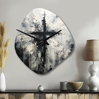 Minimalism Black And White Religious Cross - Christianity Wall Clocks ...
