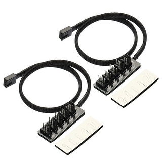 2pcs PWM Fan Splitter Cable 11.8" PC Fan Power Extension Cable Hub 1 to ...