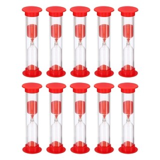 3 Minute Sand Timer, 10Pcs Small Sandy Clock, Count Down Sand Glass Red ...