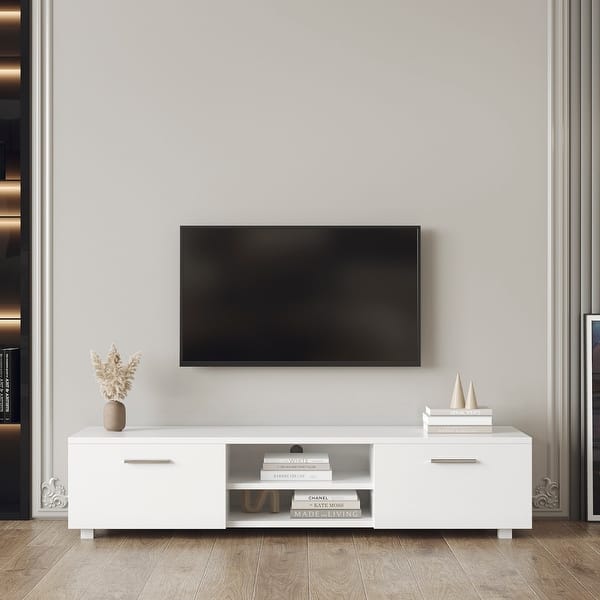 63 inch TV Stand Media Storage Console Entertainment Center with 2-Tier ...