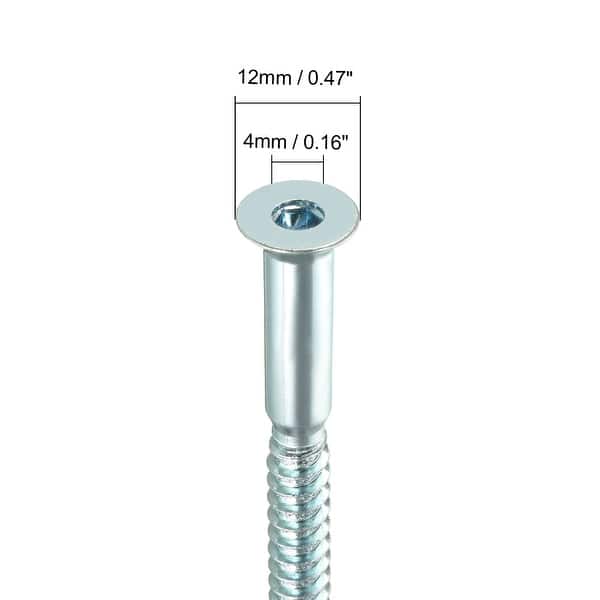 Furniture Confirmat Screw 7x85mm Hex Socket Wood Screws Zinc Plated ...