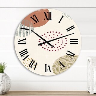 Designart 'Trendy Retro Organic Shapes I' Mid-Century Modern wall clock ...
