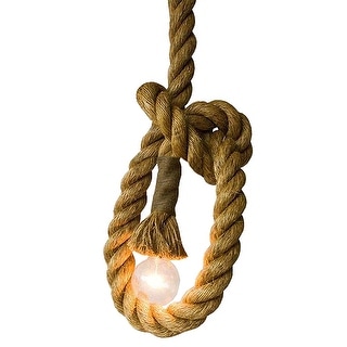 Leandra 1-light Hemp Rope 100-inch Edison Pendant with Bulb - Bed Bath ...
