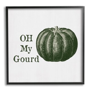 Stupell Oh My Gourd Fall Pumpkin Framed Giclee Art, Design by Lauren ...