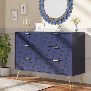 6 Drawer Dresser for Bedroom, Large Double Dresser with Wide Drawers ...