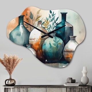 Green And Orange Artisanal Boho Pottery II - Boho Pottery Large Wall ...