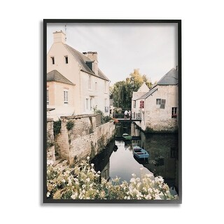 Stupell Village Canal River Boats Garden Framed Giclee Art by Krista ...
