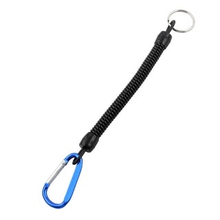 Plastic Security Tool Spiral Key Buckle Spring Elastic Keychain Black ...