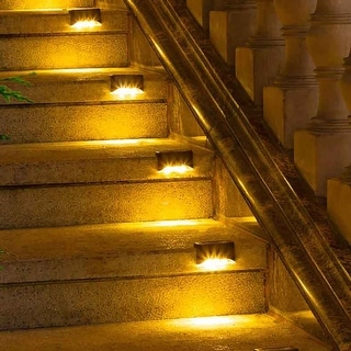 4Pcs Solar LED Deck Lights, Outdoor Lighting Patio Railing Path Lamp ...