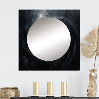 Designart "Black Hole Quiet Quasar" Abstract Spirals Wall Mirror ...
