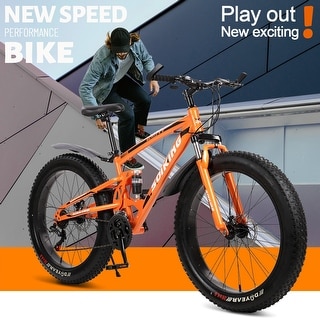 Fat Tire Mens Mountain Bike/ 17 Inch / Medium High Tensile Frame ...