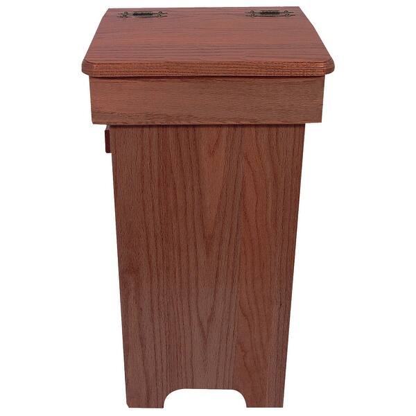 Oak Trash Bin with Lift Top - Bed Bath & Beyond - 25458306