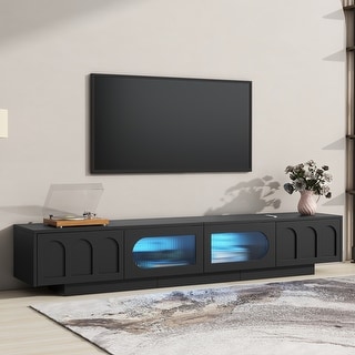 Modern Geometric TV Stand with 2 Drawers and 2 Storage Cabinets for ...