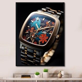 Designart "Luxury Watch Steel Sentinel II" Watches Framed Canvas Print ...