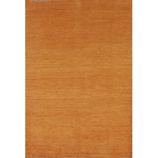 Orange Rust Gabbeh Oriental Rug Handmade Wool Carpet - 3'11" x 5'7 ...