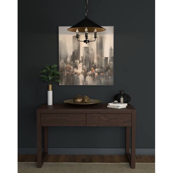 Lumanity Brantley 4-Light Bronze and Gold Round Chandelier - Oil Rubbed ...