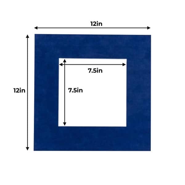 12x12 Mat for 8x8 Photo - Brooke Blue Suede Matboard for Frames ...