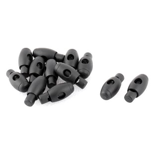 Single Hole Spring Loaded Clothes Sliding Cord Lock Slider Black 12pcs ...