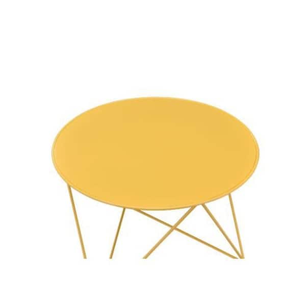 Yellow accent table metal epidia table round table top - Bed Bath ...