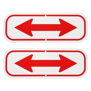 2-Pack Red Aluminum Reflective Two-way Arrow Sign - Bed Bath & Beyond ...
