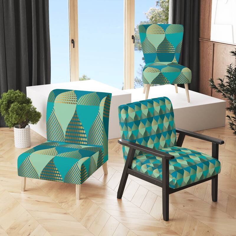 Designart "Luxury Retro Drops I" Upholstered Mid-Century Accent Chair ...