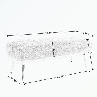 Modern Fluffy Upholstered Bench - Bed Bath & Beyond - 37250016