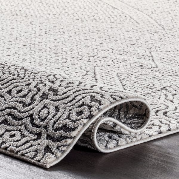 Brooklyn Rug Co Light Grey Aztec Print Area Rug - Bed Bath & Beyond ...