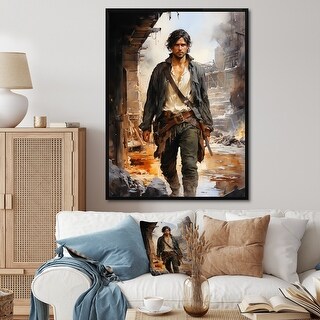 Designart "Pirate Portrait" Pirate Framed Canvas Wall Art - Bed Bath ...
