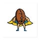 Coffee Bean Superhero Mascot Illustrations Cartoon Art Print/Poster ...