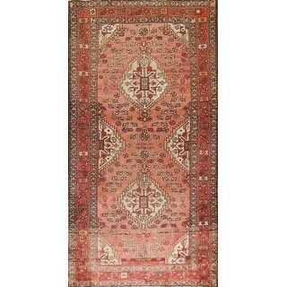 Ardebil Persian Vintage Area Rug Handmade Pink Wool Carpet - 4'10"x 9 ...