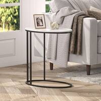 Oval C Shaped Table End Table, White - On Sale - Bed Bath & Beyond ...