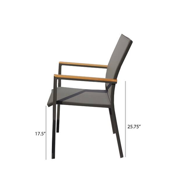 Decker Dark Gray 7-Piece Aluminum Outdoor Dining Set with Ceramic Glass ...
