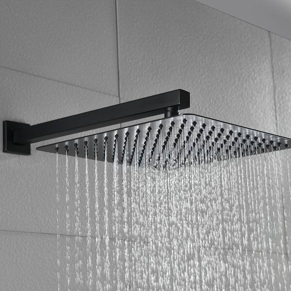 Matte Black Shower Set System Bathroom Luxury Rain Mixer Shower Combo ...