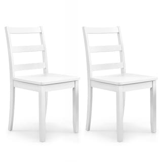 Set of 2 Wood Dining Chairs with Solid Rubber Wood Legs - 16" x 16" x ...