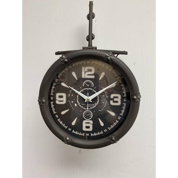 Metal Medium Rusty Vintage Fighter Jet Wall Clock with Black Clock Face ...