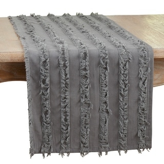 Fringe Table Runner With Stripe Design - Bed Bath & Beyond - 35720766