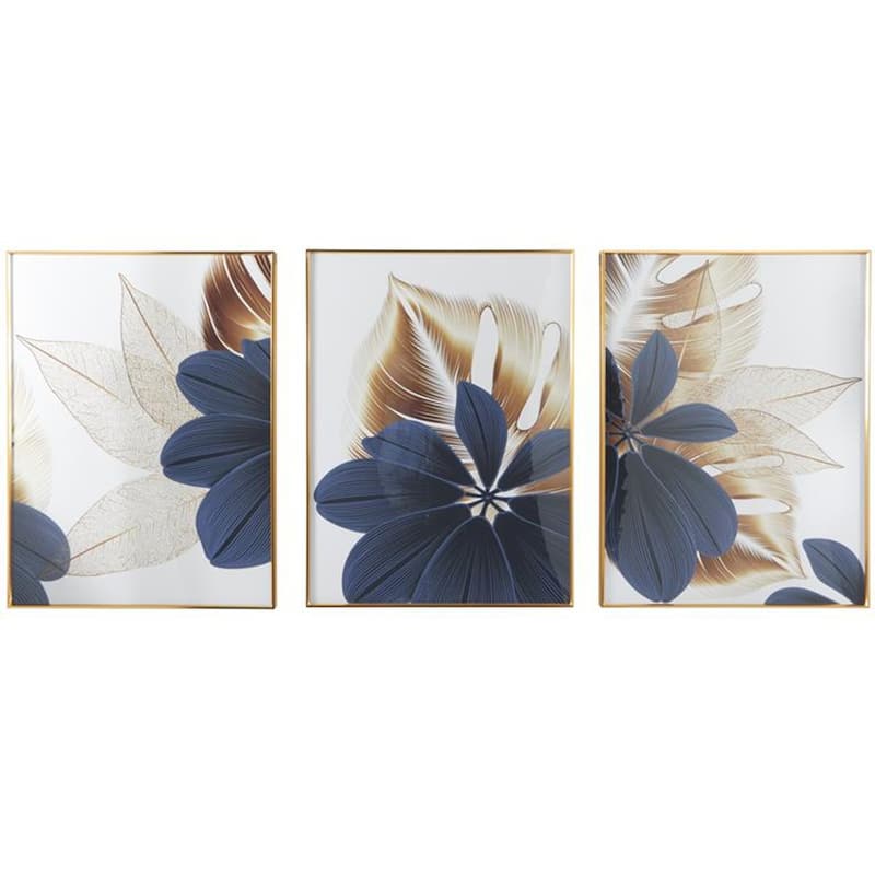 Floral & Botanical Inspired Set of 3 Framed Panels Wall Art - Multi ...
