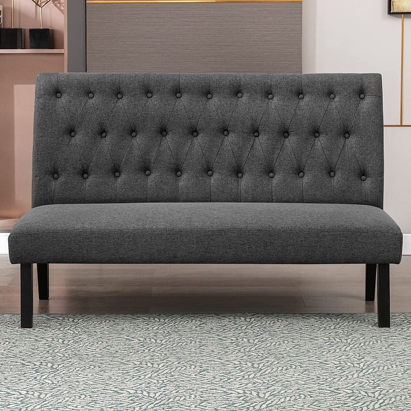Mixoy Modern Upholstered Tufted Benches Bench High Back for Dining ...