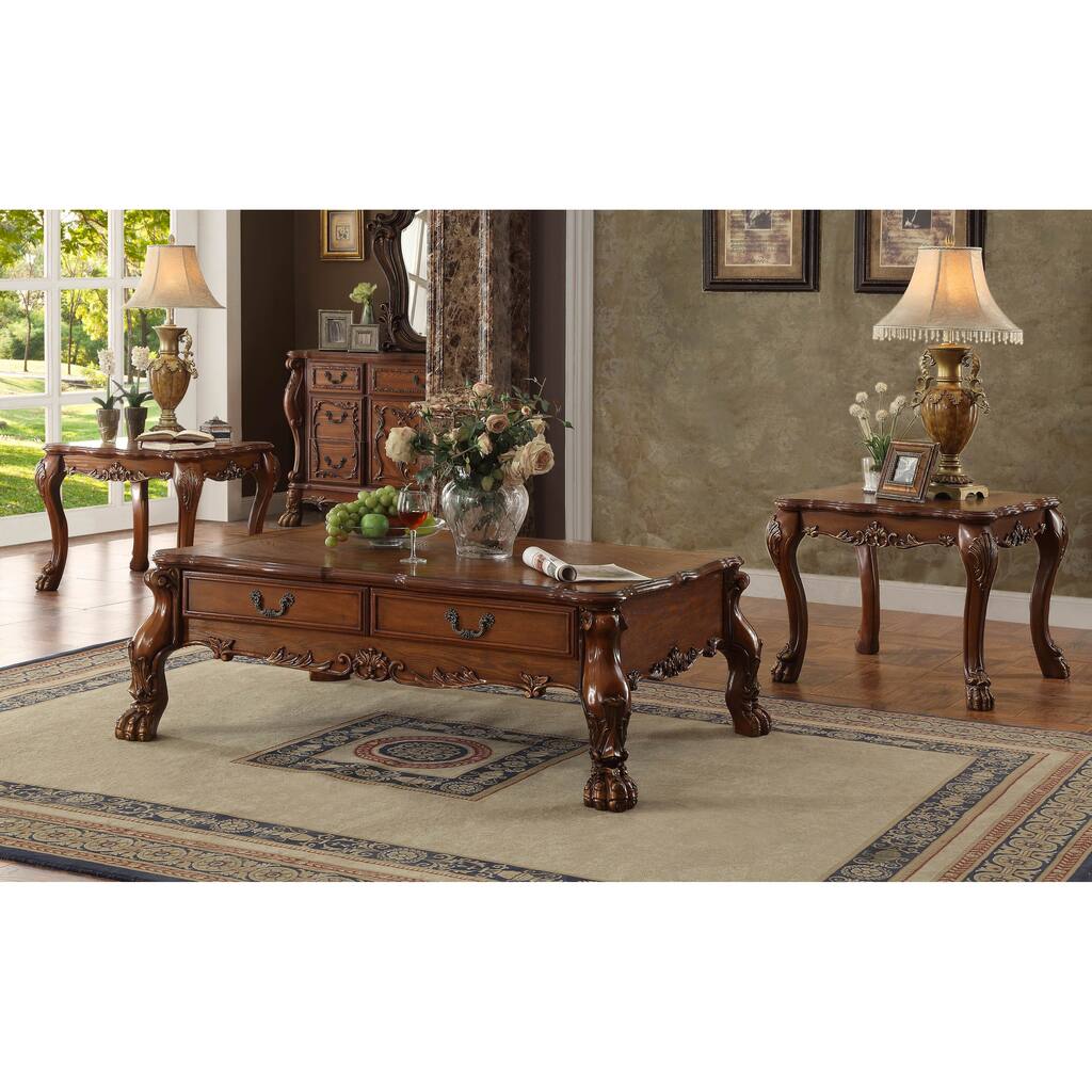 ACME Dresden Coffee Table, Cherry Oak - Overstock - 21620386