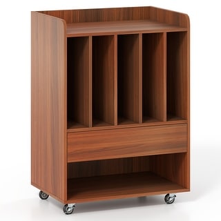Record Player Stand with Drawer Vinyl Storage for 150 Albums Rolling ...