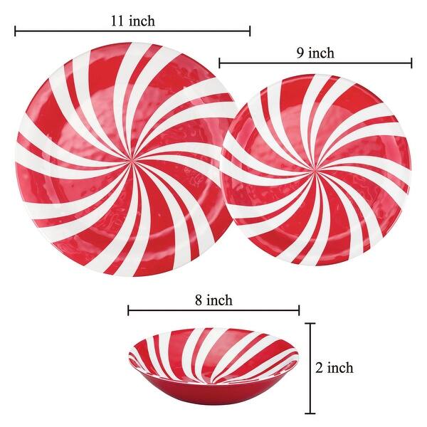 UPware 12-Piece Melamine Dinnerware Set, Includes Dinner Plates, Salad ...