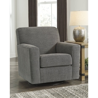 Ashley Furniture Alcona Charcoal Swivel Glider - 36"W x 39"D x 36"H ...