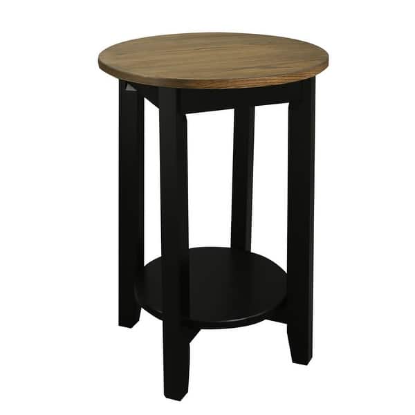 Chamber Round End Table with Solid Red Oak Top - 16"W x 16"D x 24.5"H ...