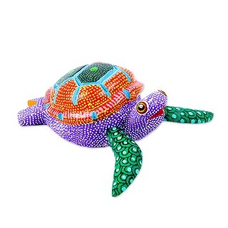 Novica Handmade Lilac Turtle Wood Alebrije Figurine - Bed Bath & Beyond ...