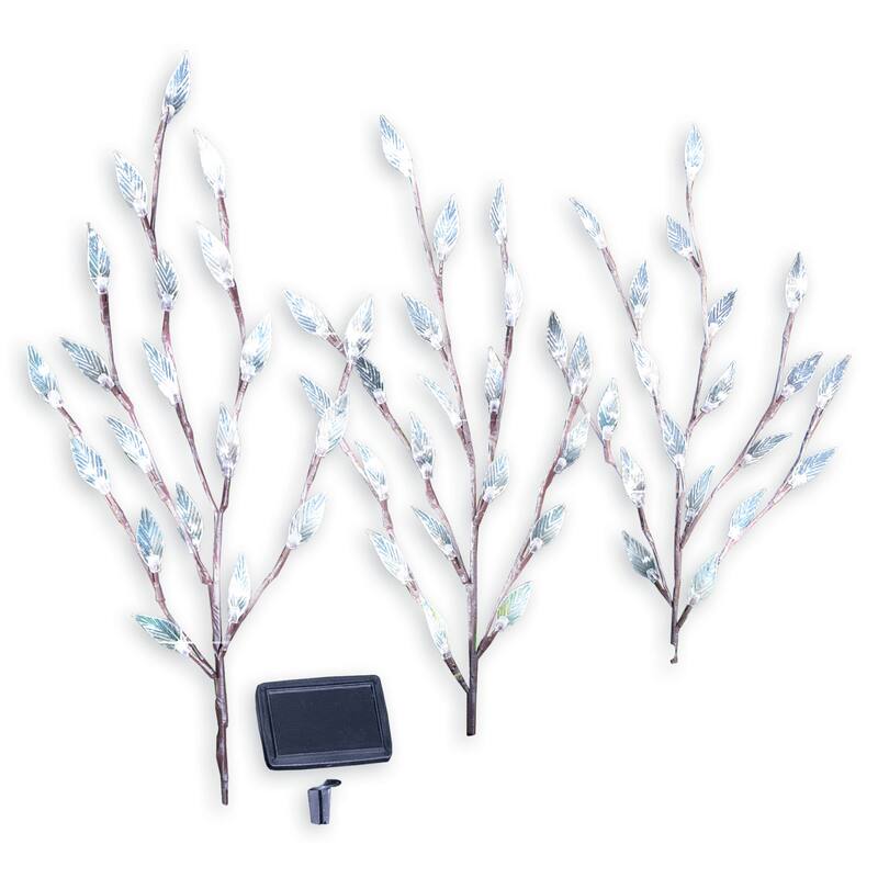 Leaf Branch Solar Garden Lights - Set of 3 - 60 - On Sale - Bed Bath ...