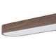 Modern Linear Flush Mount Ceiling Light Matte White Metal with Wood ...
