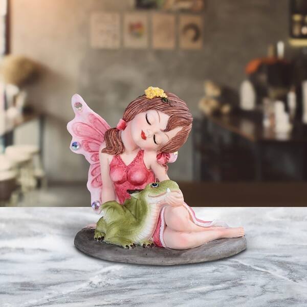 ICE ARMOR 4"H Red Fairy with Cute Dragon Baby Figurine - Bed Bath ...