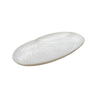 Stoneware Shell Razor Clam Plate - 10.3"L x 4.9"W x 1.4"H - Bed Bath ...